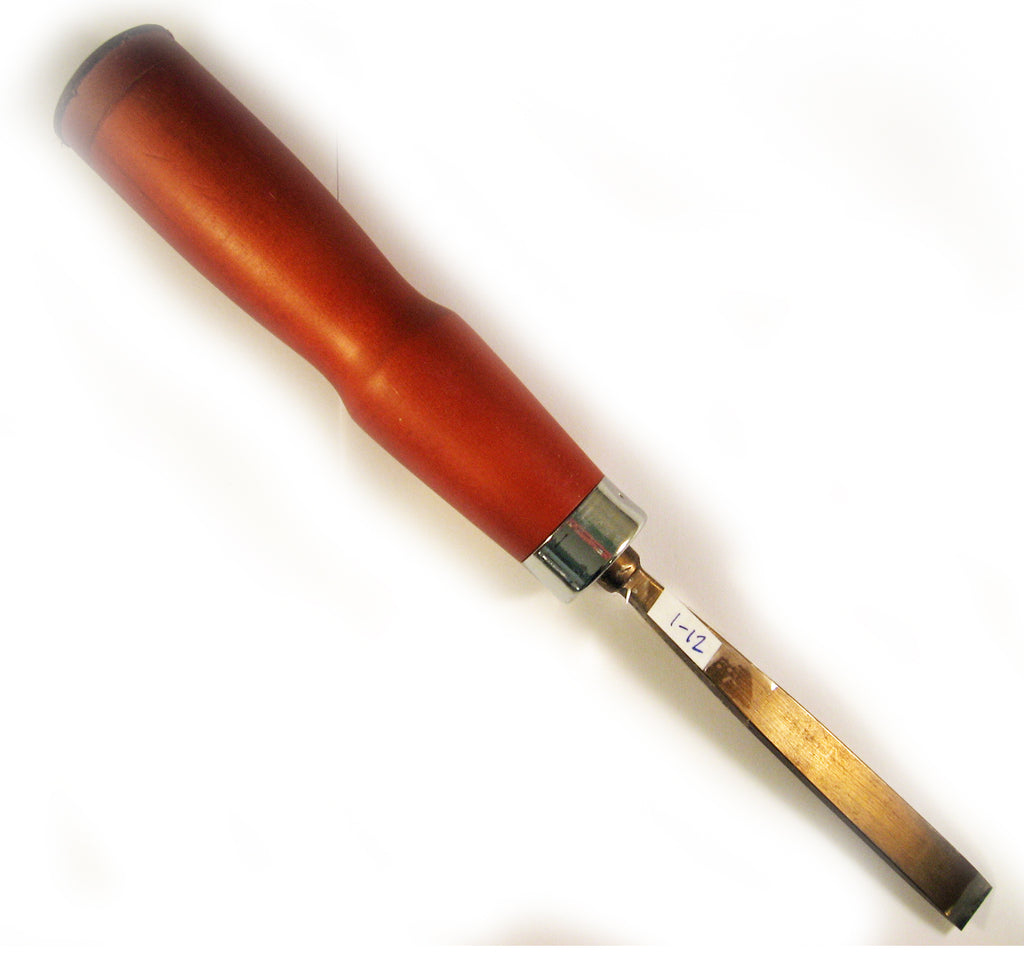 Leather Tipped Handle #1 Straight Chisel 12mm (1/2")- Double bevel ...