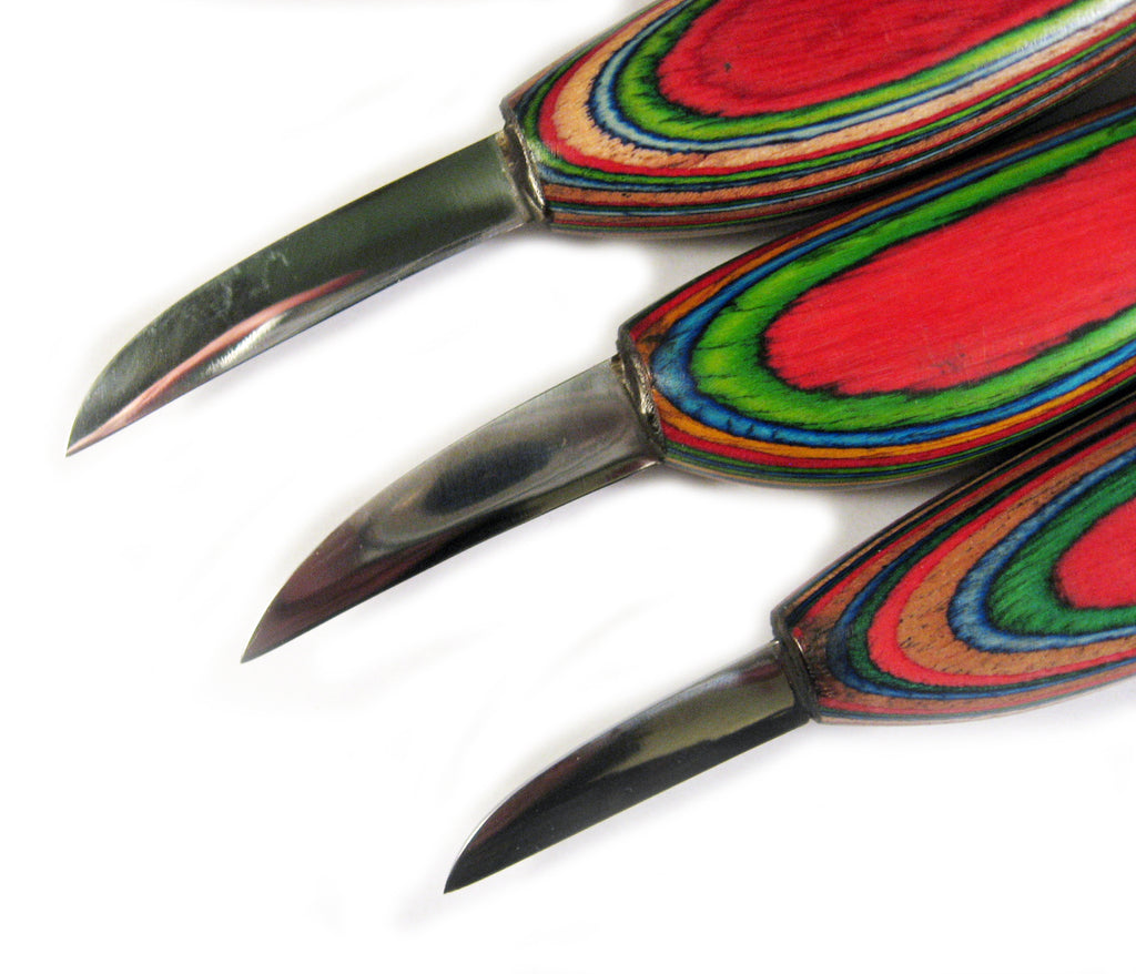 Set 3 Knife-Taper Handle — Mountain Woodcarvers